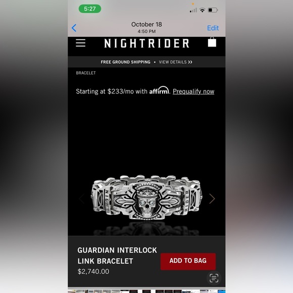 nightrider | Accessories | Nightrider Mens Silver Bracelet With ...